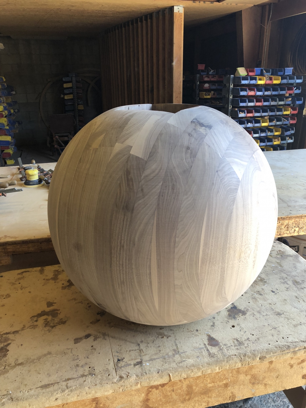 Wooded Table Ball Base - Brooks Architectural